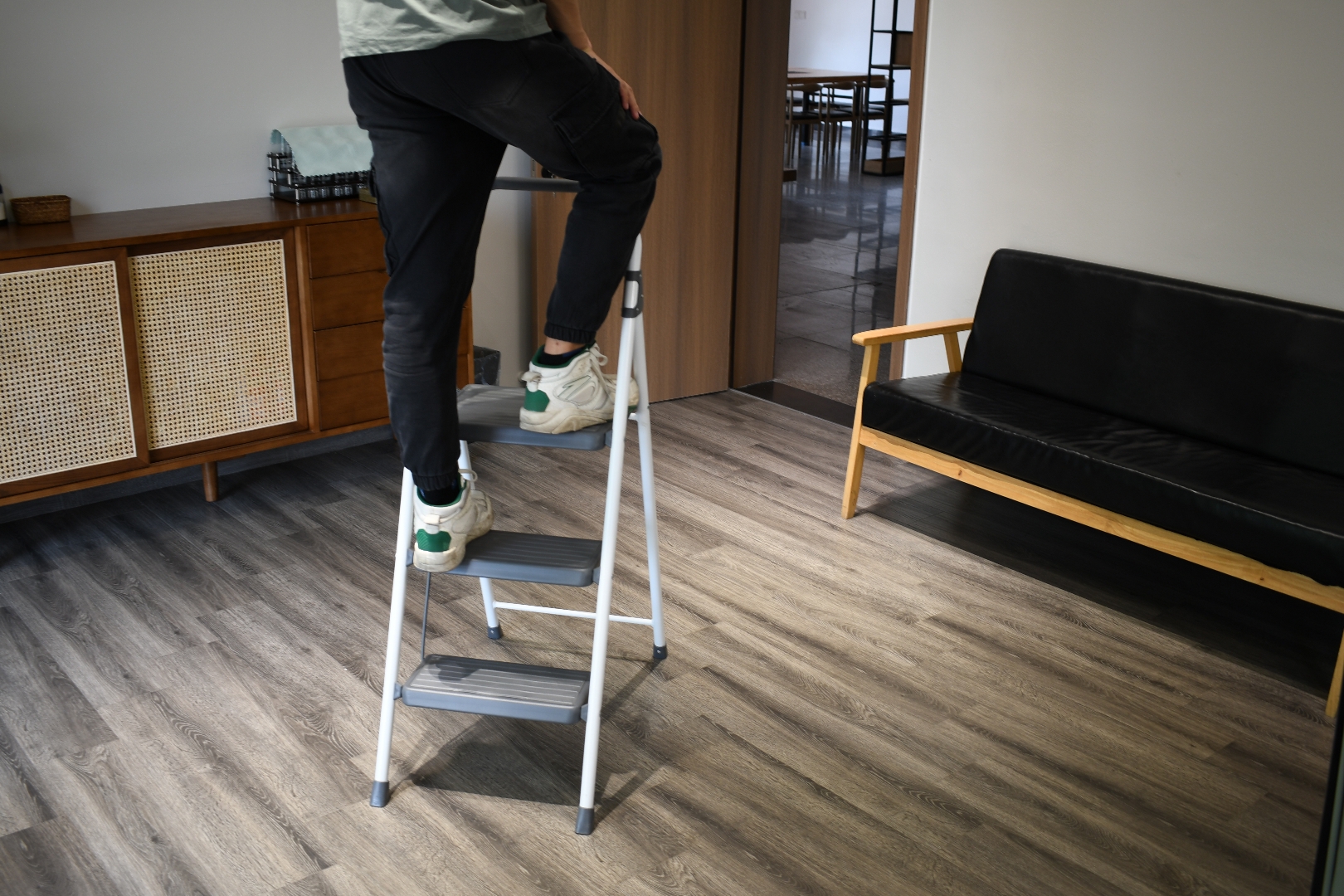 Household Folding Three-Step Iron Ladder