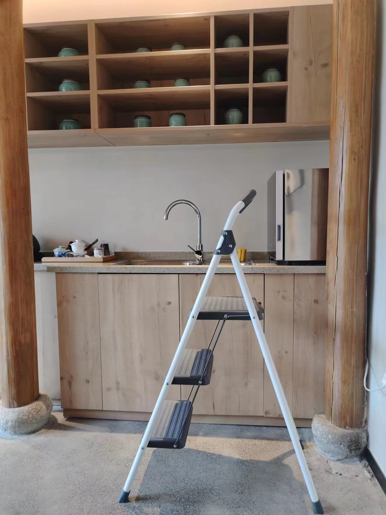 Household Folding Three-Step Iron Ladder